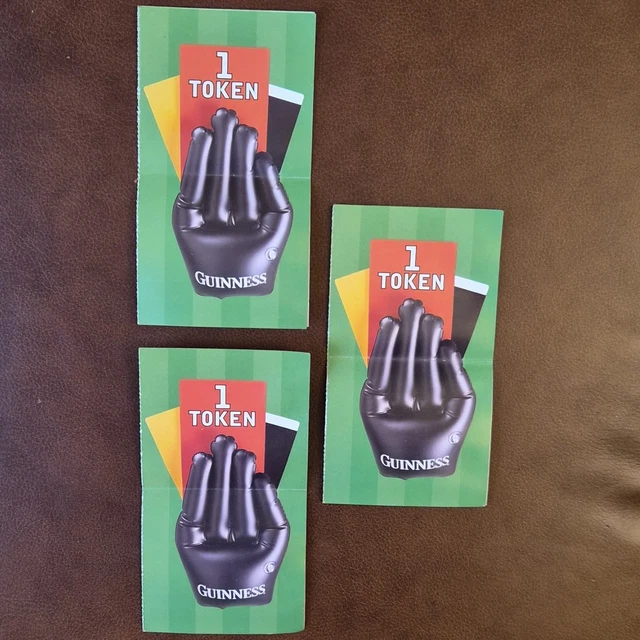 RARE VINTAGE ORIGINAL Guinness 3 x Promotional Paper Tokens, Diageo ...