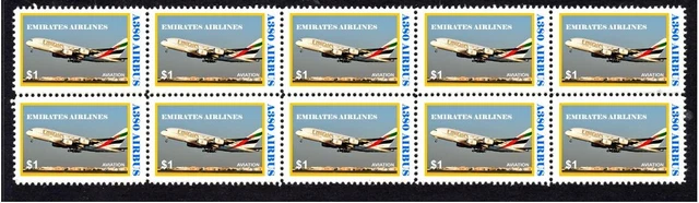 EMIRATES AIRLINES A380 AIRBUS 1st FLIGHT STAMP STRIP 4 $9.46 - PicClick AU
