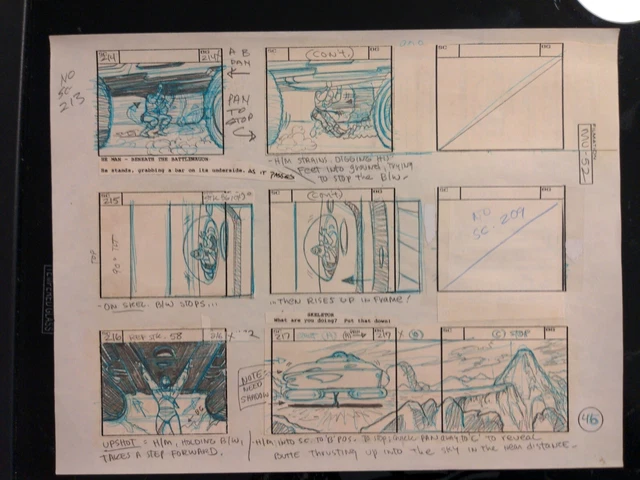 VINTAGE HE-MAN ANIMATION CELS ART FILMATION STUDIOS ART STORYBOARDS 80s ...