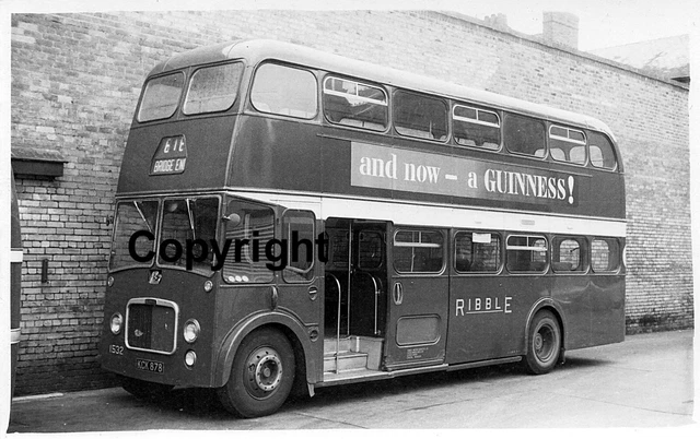 RIBBLE KCK878 LEYLAND PD3 Burlingham Coach B&W Bus Photo £1.15 ...