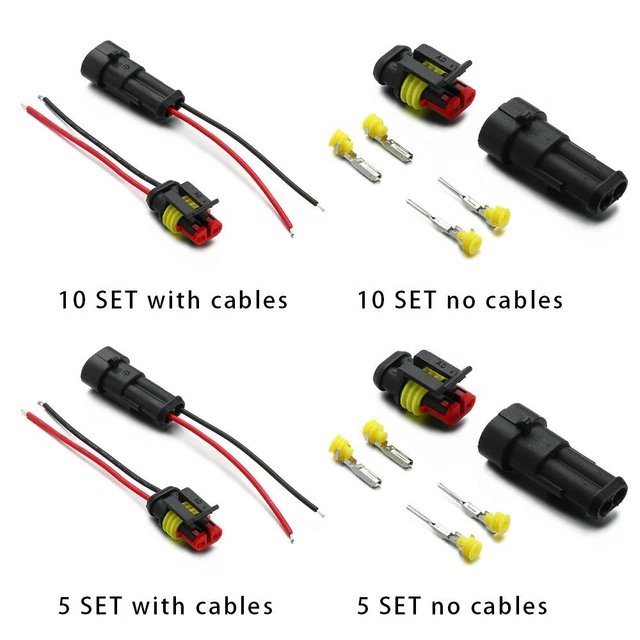 CAR 12V 2PIN Electrical Wire Automotive Connectors Male and Female Plug ...