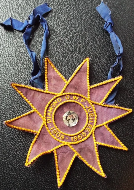 RARE OWF ORDER OF WOMEN FREEMASONS Diamond Jubilee Regalia Star 1908 ...