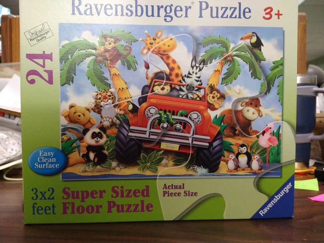 RAVENSBURGER FOR KIDS 3'x2' Super-Sized Floor Puz "4-Wheeling" animals ...
