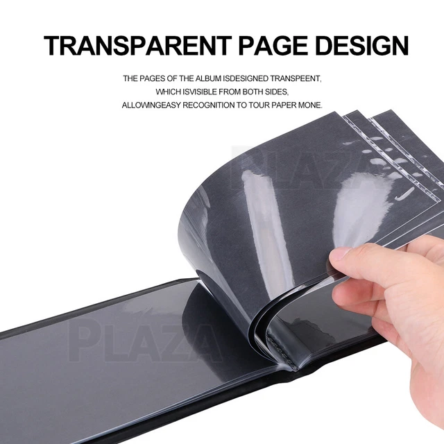 BANKNOTE ALBUM 20 Page Notes Paper Money Collection Book Holder ...