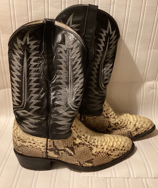 VINTAGE COWTOWN BACK Cut Python Western Cowboy Boots - Men’s Size 11.D ...