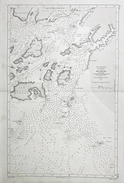 RÍO GRANDE DE Buba river Fluss Guinea-Bissau sea chart map Seekarte ...