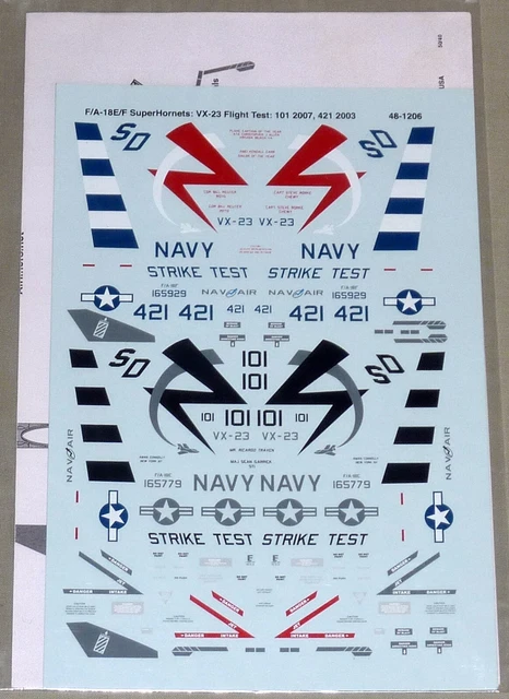 MICROSCALE DECALS 48-1206 F/A-18E F/A-18F Super Hornet decal in 1:48 ...
