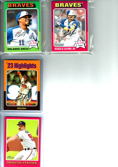2024 TOPPS HERITAGE Baseball Atlanta Braves Team Set (26) carte base ...