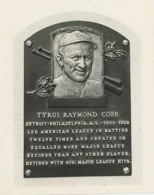 TYRUS RAYMOND COBB "Yellow" Cooperstown Hall of Fame Plaque Photograph ...