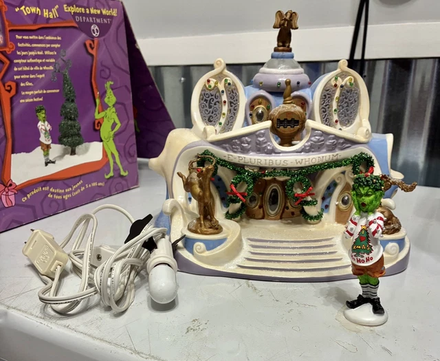 DEPT 56 HOW the Grinch Stole Christmas Town Hall Lighted House In ...