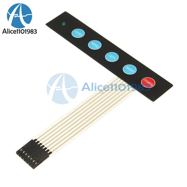 LED 1X5 MATRIX Array 5 Key Membrane Switch Keypad Keyboard Menu Auto ...