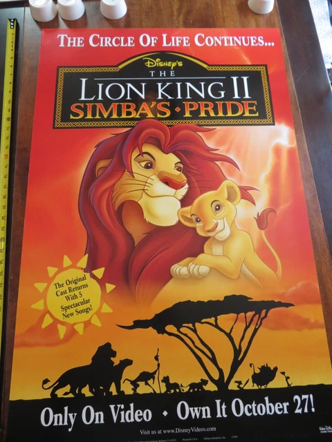 WALT DISNEY LION King 2 Simba's Pride Original Video Poster 27X40 £19. ...