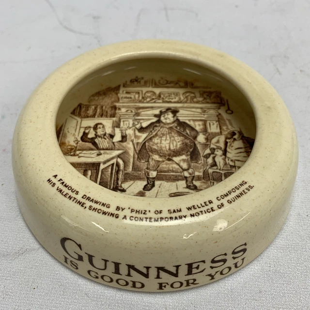 VINTAGE GUINNESS ASH Tray With Drawing by Phiz of Sam Weller £10.00 ...