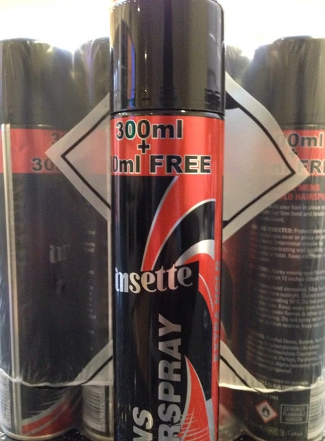 INSETTE MENS HAIRSPRAY 330Ml Each Extra Hold Rare X 4 £11.95 - PicClick UK