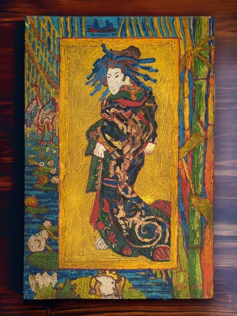 VINCENT VAN GOGH peinture à l'huile toile signée estampillée à la main ...
