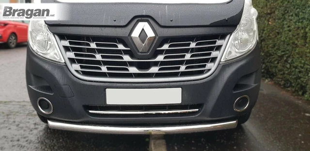 BUMPER SPOILER NUDGE Bars To Fit Renault Master 2010-2018 Polished ...