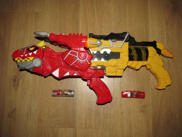 POWER RANGERS DINO Charge Morphers gelbe Pistole & rot T Rex Morpher ...