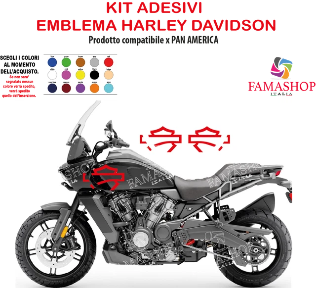 ADESIVI DECALS EMBLEMA Harley Davidson per Pan America 1250 grafiche ...