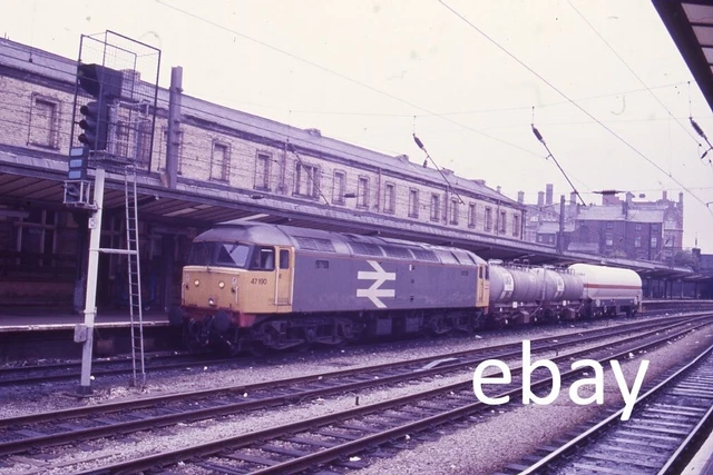 ORIGINAL 35MM RAILWAY SLIDE BR DIESEL 47190 AT PRESTON on 23/9/86. £3. ...