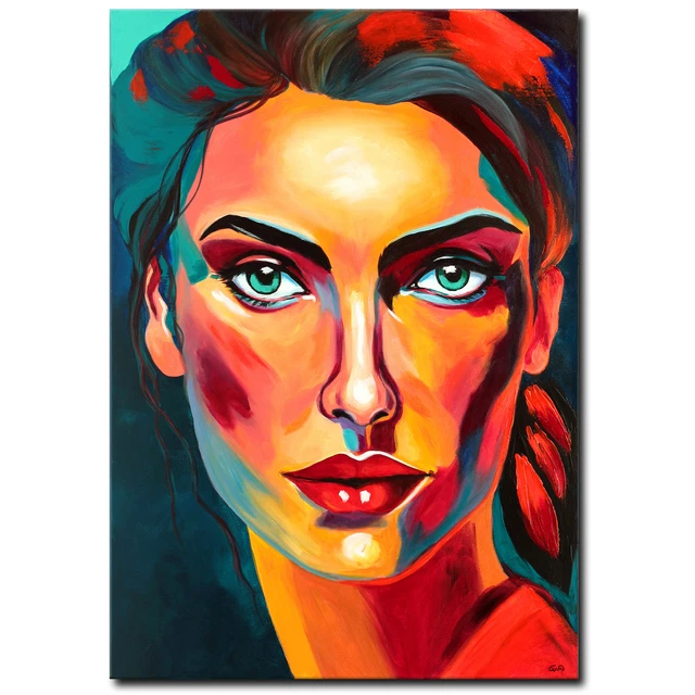 NOVAARTE ACRYL BILD Gemälde Frau Abstrakte Malerei Kunst Modern Porträt ORIGINAL EUR 369,95 ...