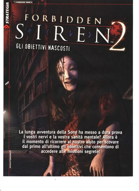 FORBIDDEN SIREN 2 Magazine article 2006 italian review Playstation 2 ...