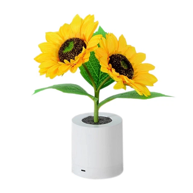 B RECHARGEABLE SUNFLOWER LED Simulation Night Light Table Lamp ...