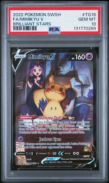 PSA 10 MIMIKYU V Trainer Gallery TG16/TG30 Full Art Pokemon Brilliant ...