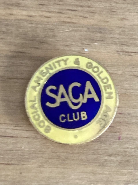 VINTAGE OLD SAGA Social Amenity & Golden Age Club Members Enamel Badge ...
