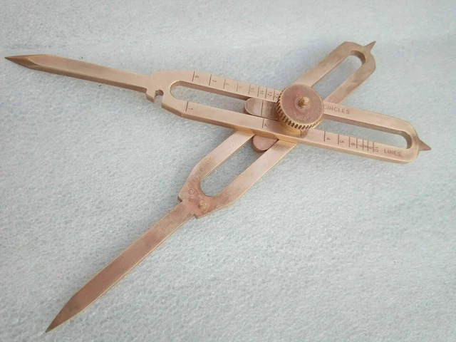 ANTIQUE BRASS DRAFTING Tool Proportional Divider Compass Scientific ...