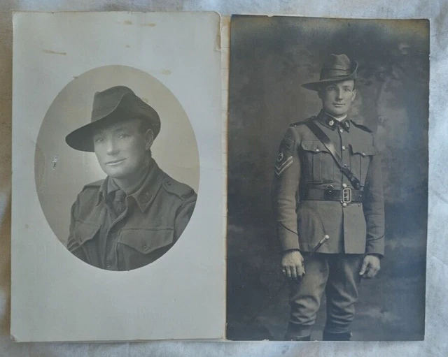 AUSTRALIAN WW1 & Pre WW1 Militia photos of the same Digger. Medical ...