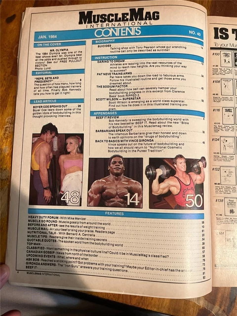MUSCLEMAG BODYBUILDING MUSCLE magazine Mr Olympia SAMIR BANNOUT 1-84 £3 ...