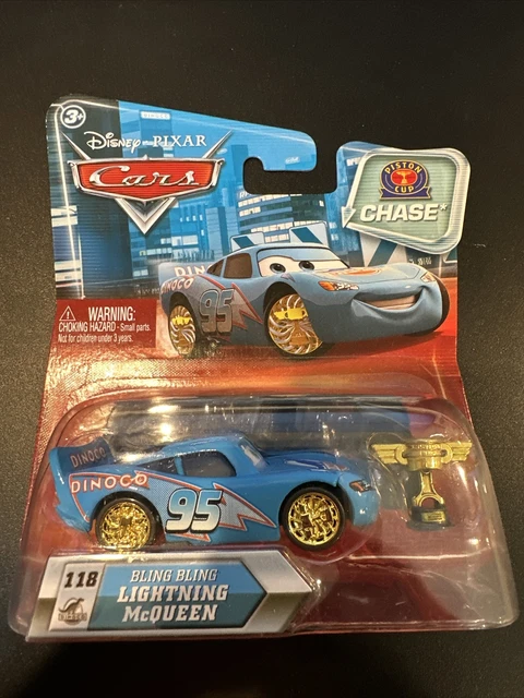 + DISNEY PIXAR Cars Chase Bling Bling Lightning McQueen with Piston Cup ...