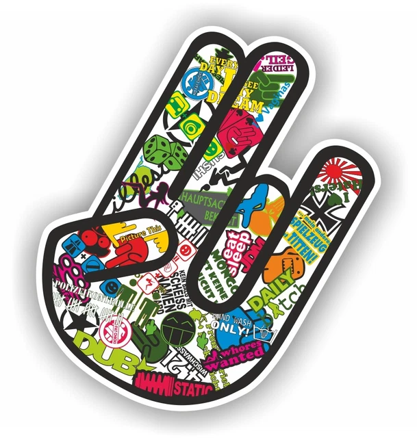 THE SHOCKER HAND Stickerbomb Auto Aufkleber JDM Tuning Sticker FUN ...