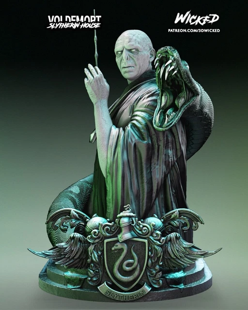 3D PRINTED 16K MARVEL Fan Made Harry Potter - Voldemort Bust 250mm ...