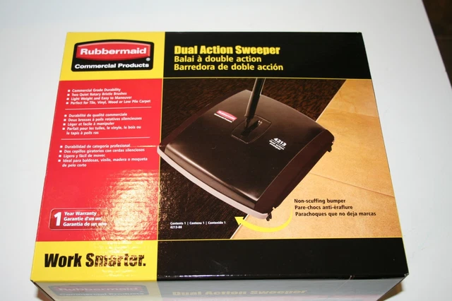 RUBBERMAID COMMERCIAL DUAL Action Mechanical Sweeper Black FG421388BLA ...