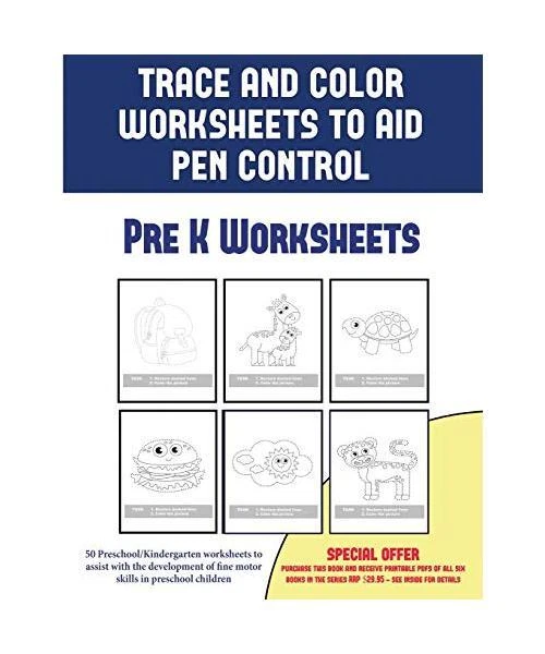 PRE K WORKSHEETS (Trace and Color Worksheets to Develop Pen Control ...