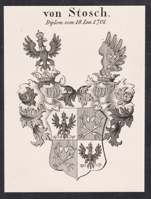 STOSCH WAPPEN COAT of arms Heraldik heraldry Genealogie Kupferstich ...