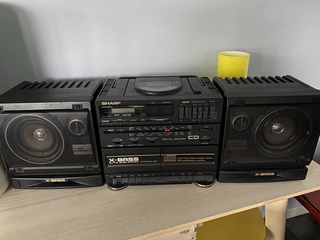 SHARP BOOMBOX GHETTO blaster Cd Cassette Player Radio Vintage Read Desc ...