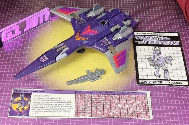 VINTAGE HASBRO TRANSFORMERS G1 Decepticon Jet Cyclonus Complete w/Insts ...
