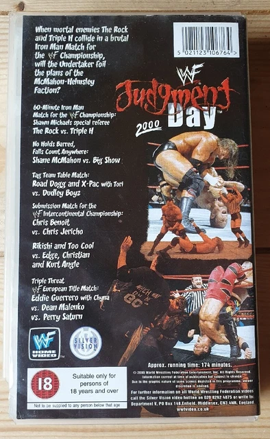 RARE WWF JUDGEMENT Day 2000 Wrestling VHS Video Tape, The Undertaker ...