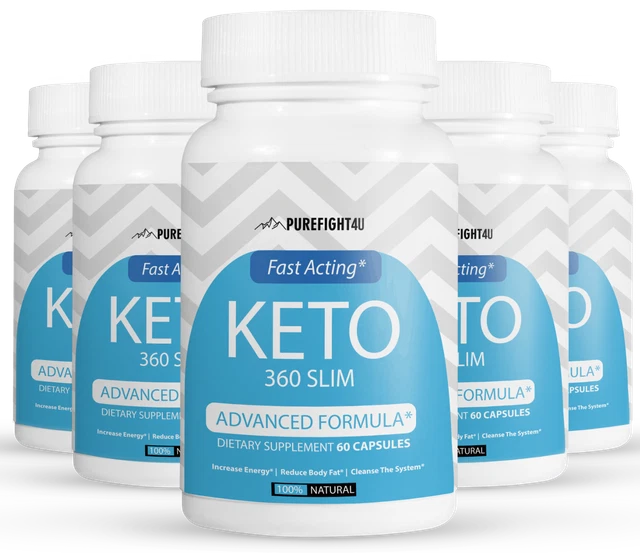 KETO 360 SLIM Fast Acting Advanced Formula - 5 Bottles 300 Capsules ...