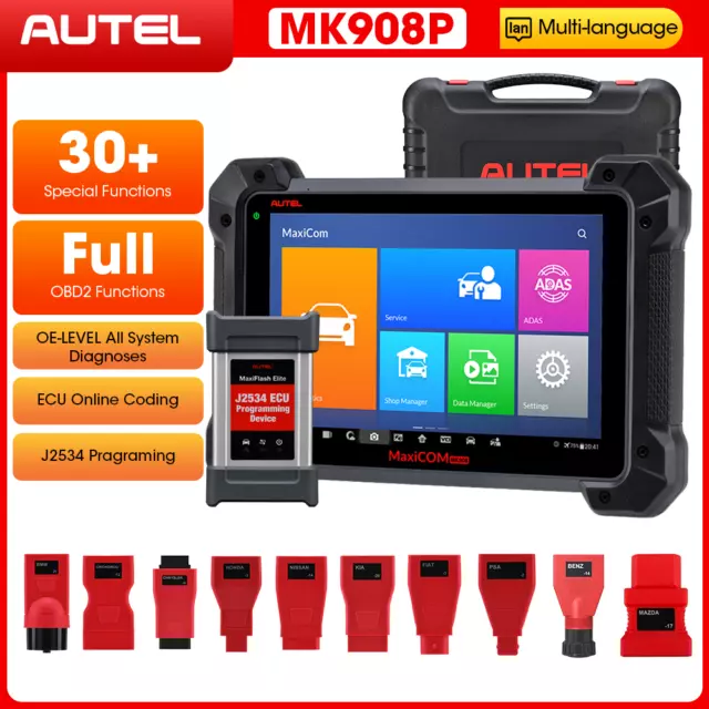AUTEL MK908P OBD2 Scanner J2534 ECU Program BMW BENZ Pro Elite Upgrated ...