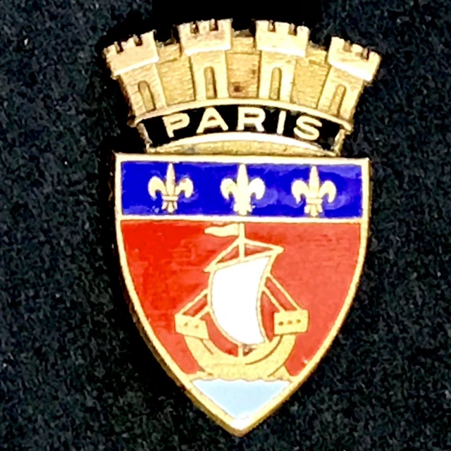 ANCIENNE ANNÉES 50 Broche Emaillée Ajourée Ville De Paris / Insigne Blason EUR 7,99 - PicClick FR