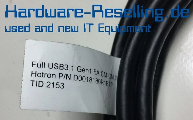HOTRON USB 3.1 Type C Plug - Gen 1 Cable 5A cm-Cm 1,8m D0018180R1ETP £ ...