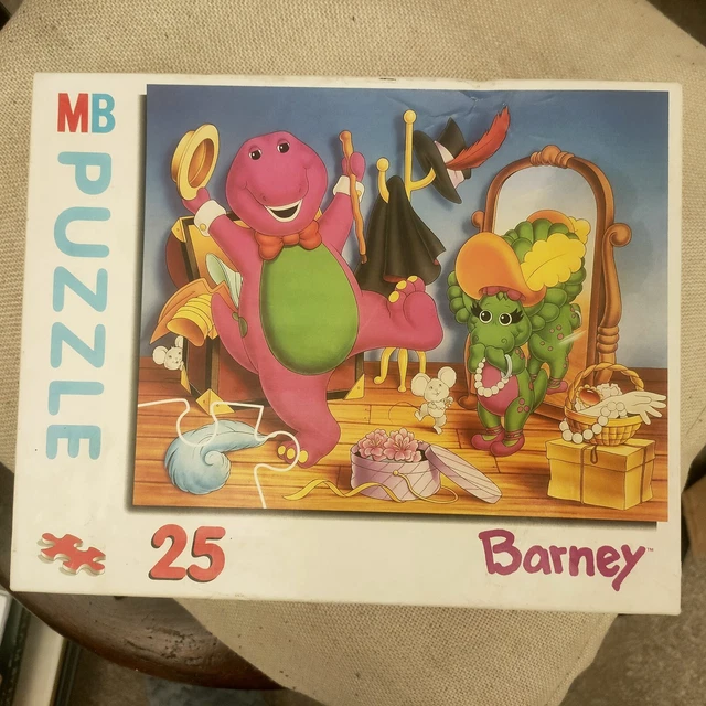 VINTAGE BARNEY THE Dinosaur Milton Bradley 25 Piece Jigsaw Puzzle 100% complete £6.70 - PicClick UK