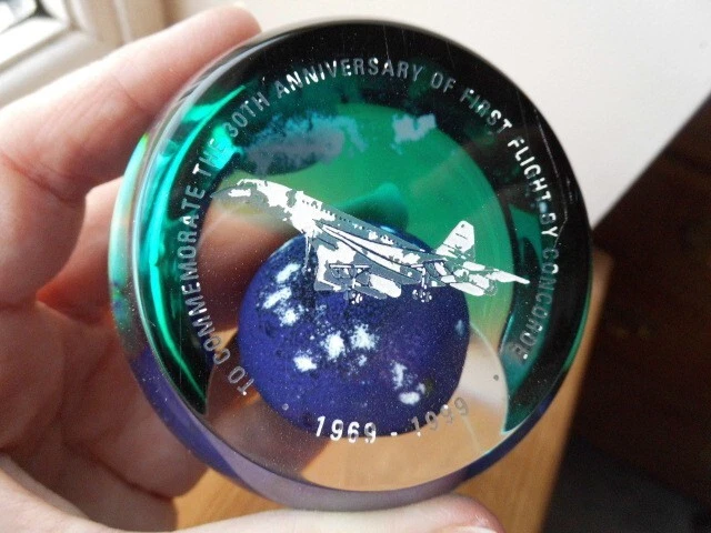 CONCORDE PAPERWEIGHT CAITHNESS Ltd Ed 30th Anniversary First Flight Of ...