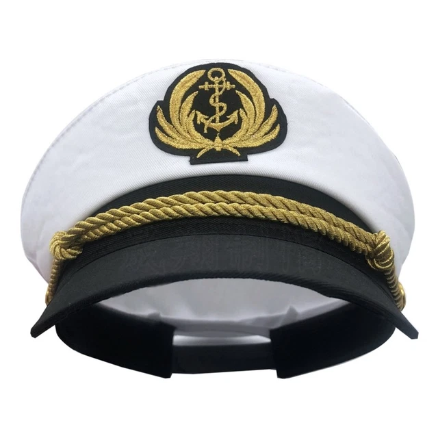 YACHT CAPTAIN HAT Navy Marine Hat Sailor Captain Costume Men Navy ...