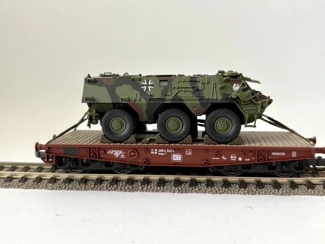 ROCO HO MINITANKS Rlmmp Schwerlastwagen DB mit Panzerfahrzeug Tarnbarbe - #2 EUR 44,00 - PicClick DE