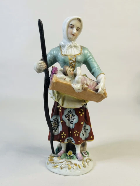 ANTIQUE CHELSEA RED Anchor Mark Porcelain 18th Century Women & Baby ...