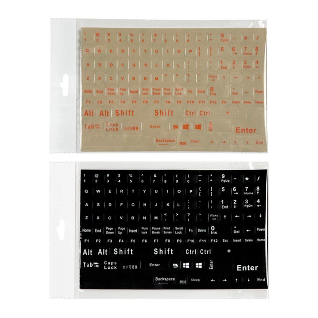 2 SHEETS ENGLISH Keyboard Stickers Computer Letter for Laptop £5.95 ...